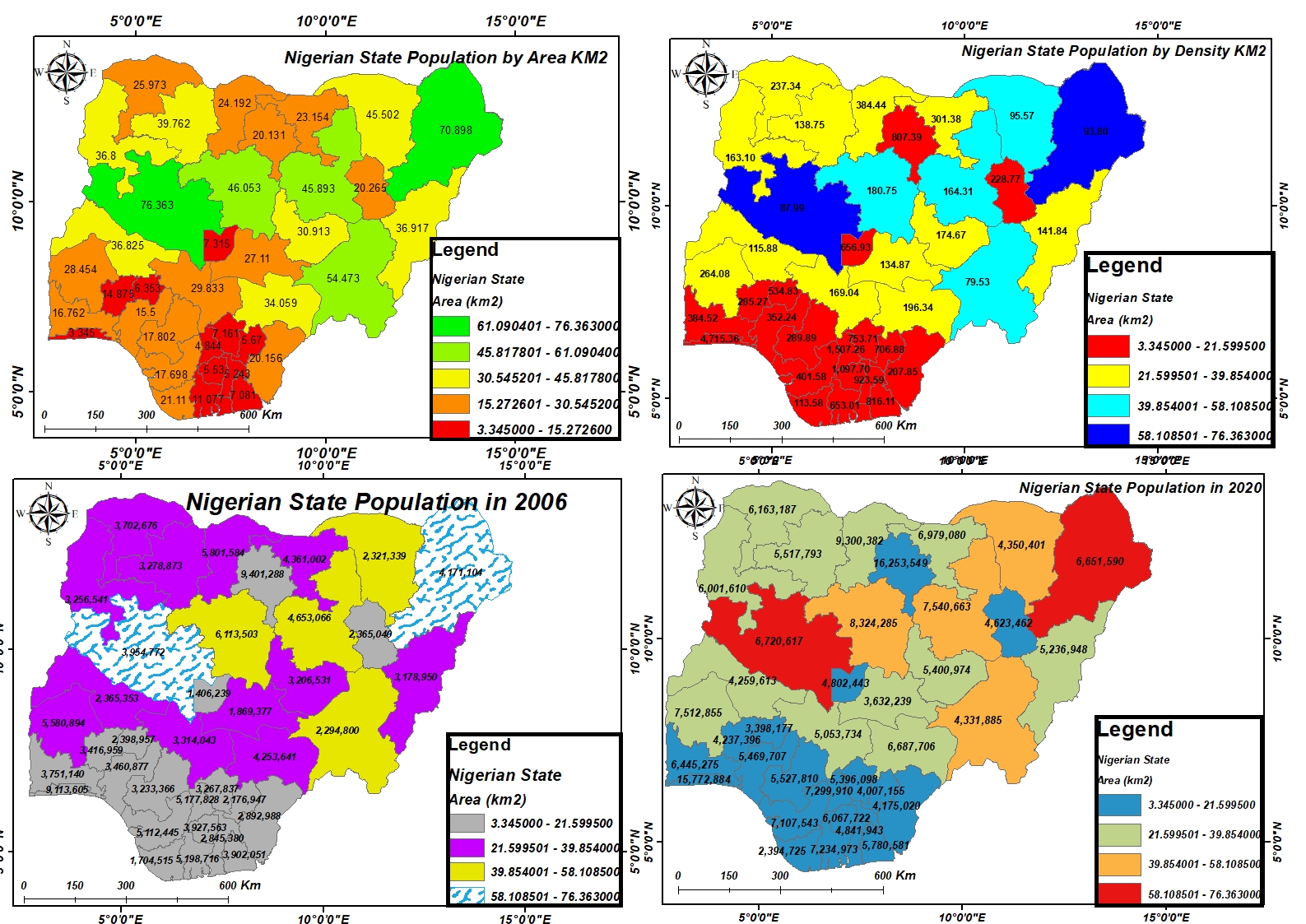 Nigerian State Population Map | Spatialnode